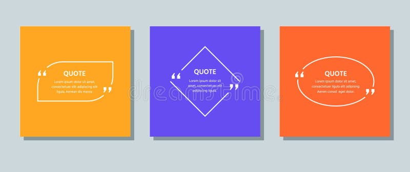 Quote Box Frame. Template Text Quotations. Vector Color Illustration ...