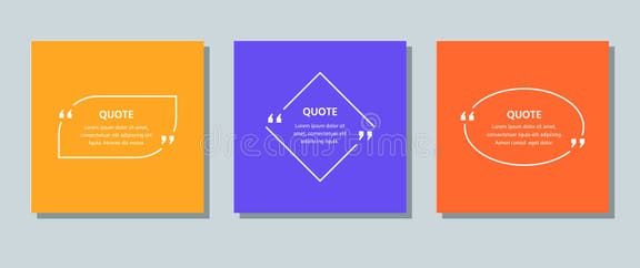 Quote Box Frame. Template Text Quotations. Vector Color Illustration ...