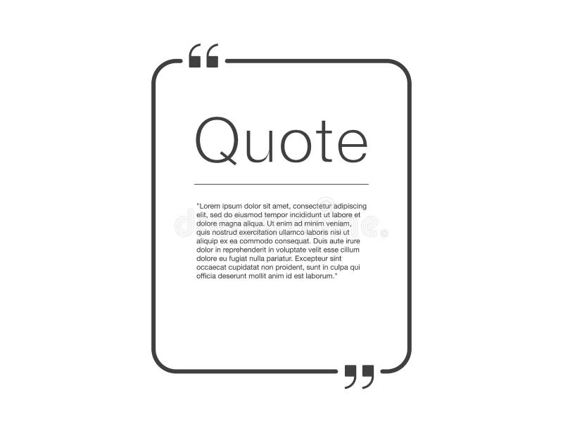 Quote Frame. Mockup of Quatation Square Box. Editable Quoted Message in ...
