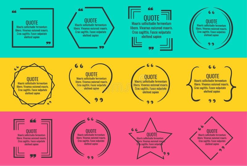 Quote frame notes stock vector. Illustration of bubble - 207643407