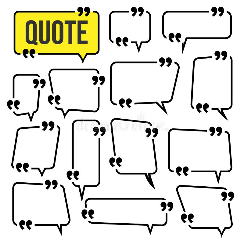 Quote Box Frames Set, Speech Bubble Textbox, Quotation, Comment Frame ...