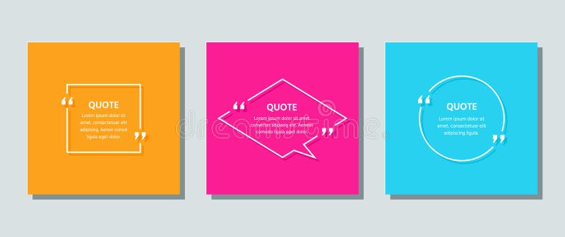 Quote Text Box. Template Frame Quotations. Vector Color Illustration ...