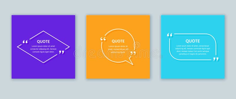 Quote Text Box. Template Frame Quotations. Vector Color Illustration ...