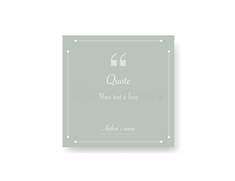 Square Quote Icon. Blank Template of Dialogue Frame. Quotation Border ...