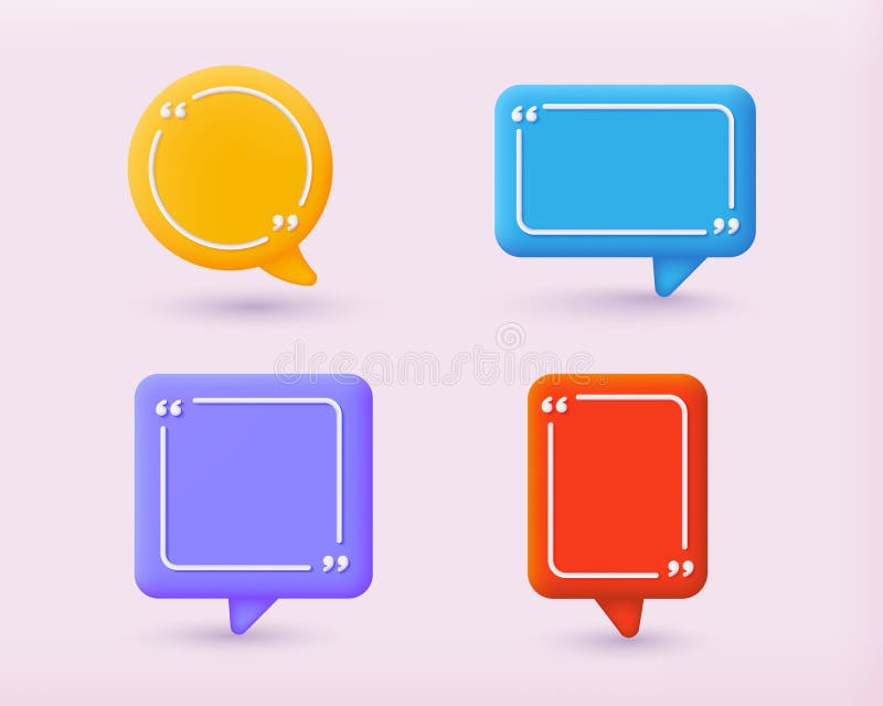 Quote Frames Blank Template. Isolated Textbox. 3d Minimalist Posters ...