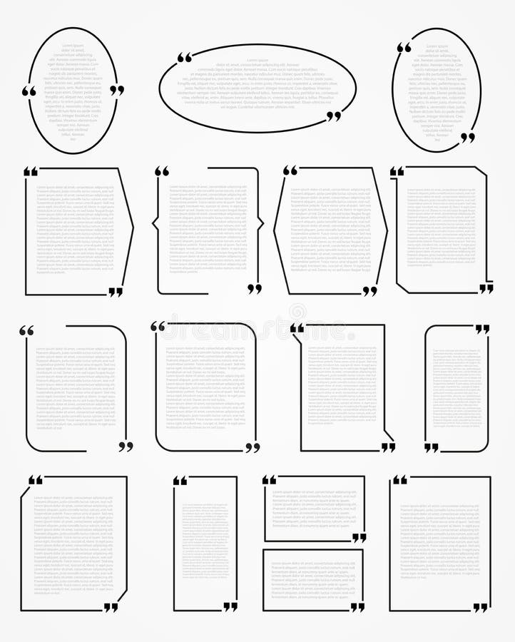 Quote Box Frames Set, Speech Bubble Textbox, Quotation, Comment Frame ...