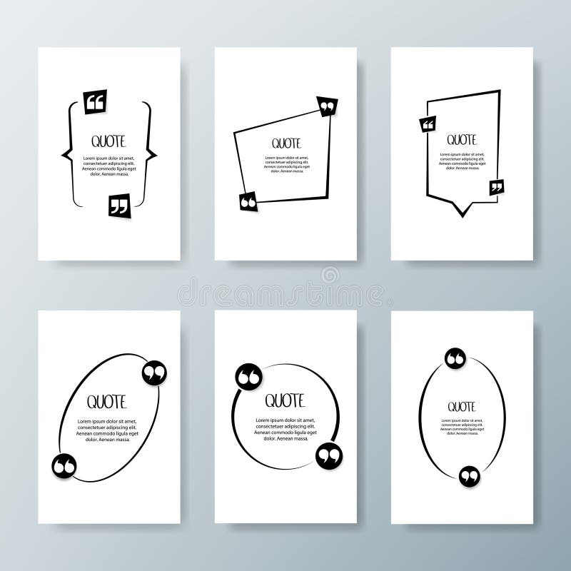 Set of Blank Quote Frames. Vector Illustration Stock Vector ...