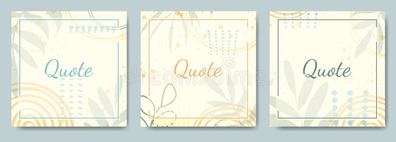 Quote Frames Blank Template Set. Empty Quote Abstract Borders with Copy ...