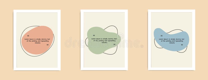 Quote Frames Blank Template Set. Mid Century Modern Graphic Stock ...