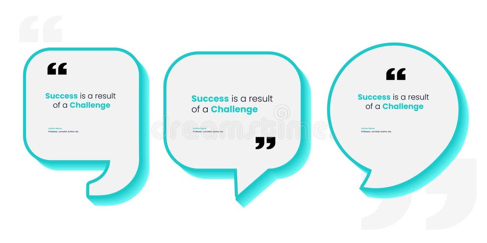 Quote Frames Blank Templates Set. Text in Brackets, Citation Empty ...