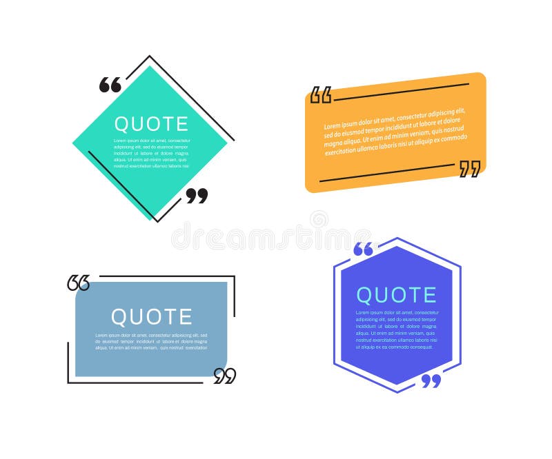Quote Frames Templates. Set of Colorful Speech Bubbles. Chat and Talk ...