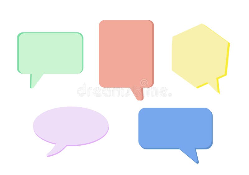 Quote Frames Templates. Set of Colorful Speech Bubbles. Chat and Talk ...