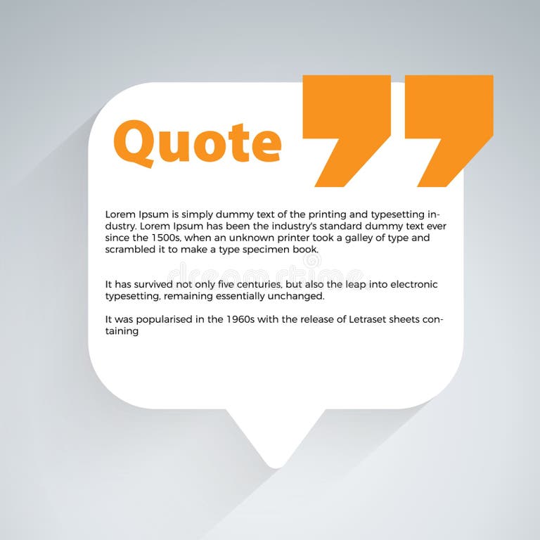 Quote Frames Templates Set. Remark Quote Template Bubble Stock Vector ...