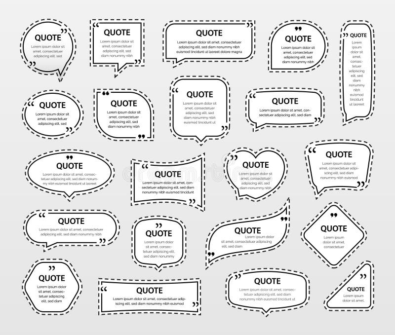 Quote Frames Textboxes Blank Template with Print Information Design ...