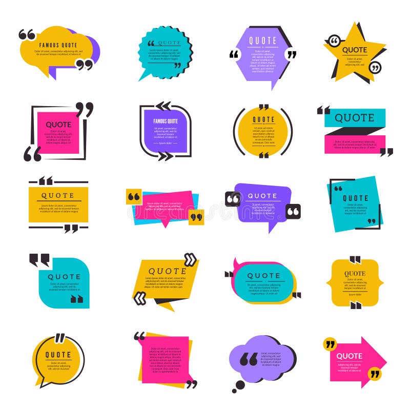 Quote Box Frame, Big Set. Texting Quote Boxes Stock Vector ...