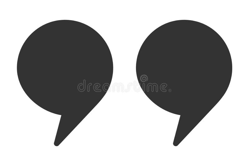 Quote Icon. Black Comma Double Vector. Text Element Symbol Stock Vector ...