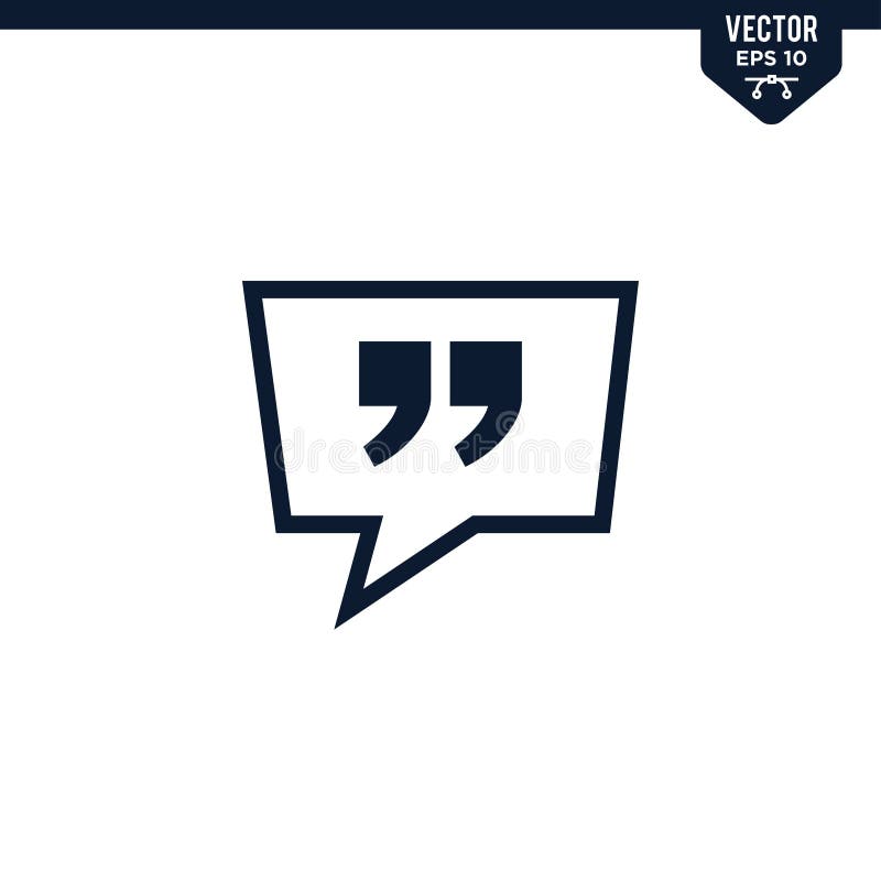 Quote Icon Collection, Glyph Style Stock Vector - Illustration of ...