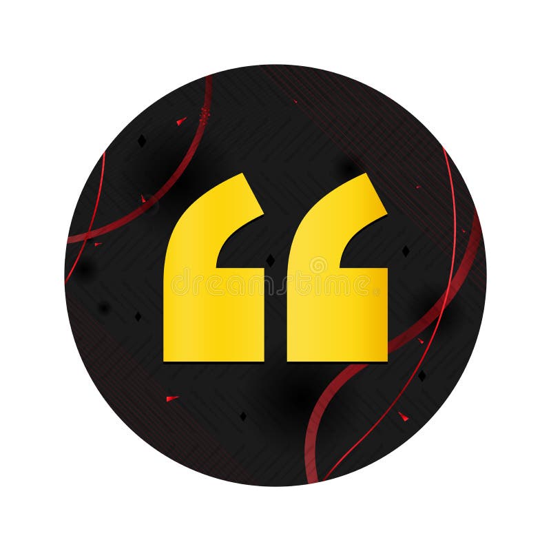 Quote Icon Elegant Black Round Button Stock Vector - Illustration of ...
