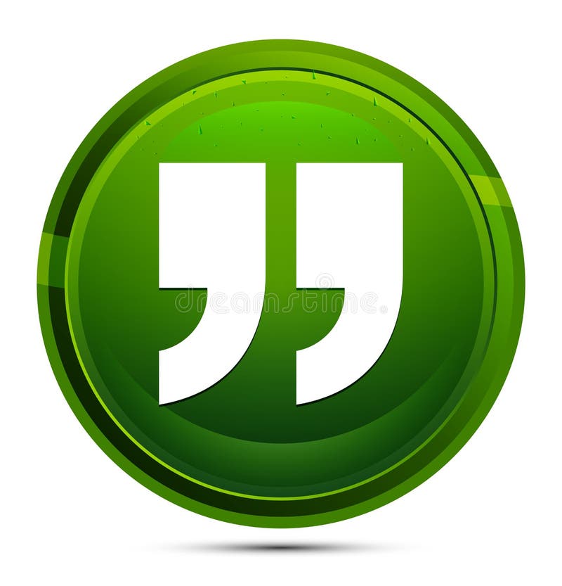 Quote Icon Glassy Green Round Button Illustration Stock Vector ...