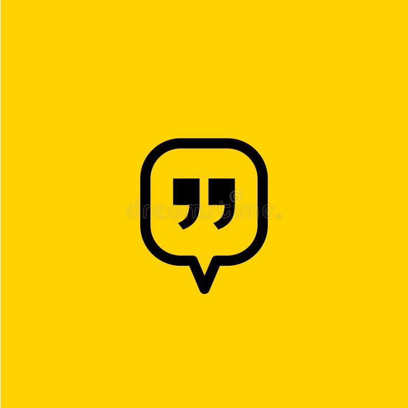 Quote Icon. Quotation Paragraph Symbol. Double Comma Mark. Bubble ...