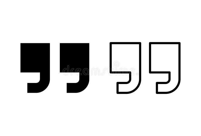 Quote Icon . Quotation Mark Symbol Stock Vector - Illustration of marks ...