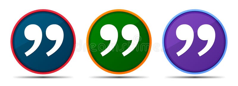 Quote Icon Silky Smart Flat Round Buton Set Illustration Stock Vector - Illustration of round ...