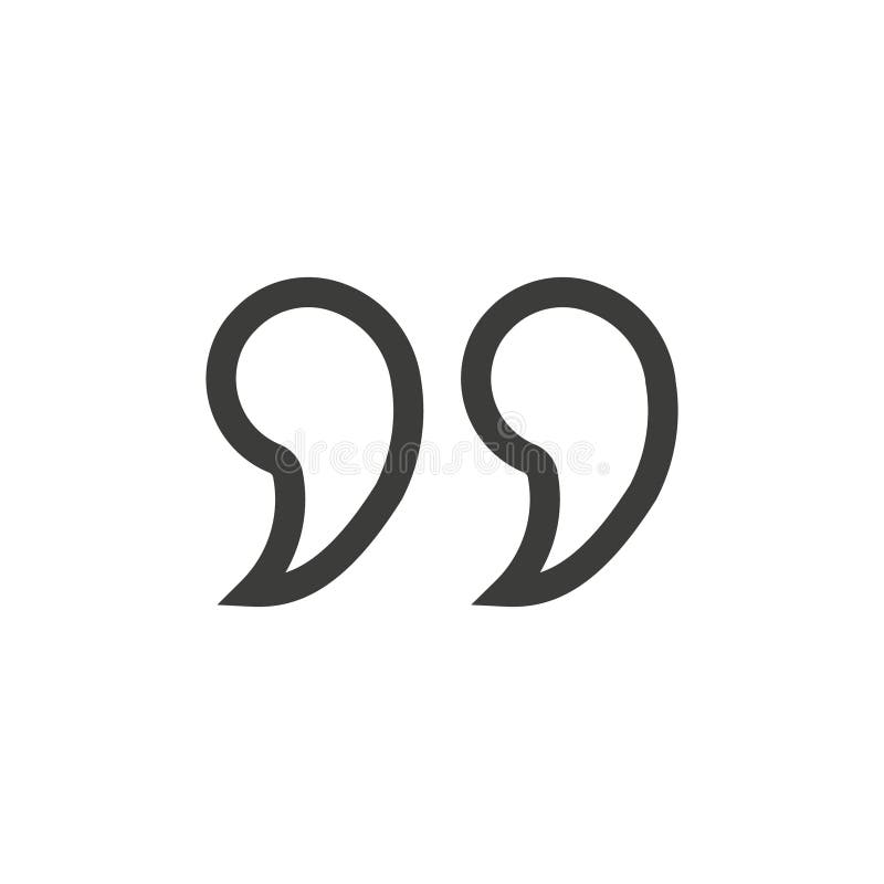 Quote Icon Simple Outline Vector Logo Stock Vector - Illustration of ...