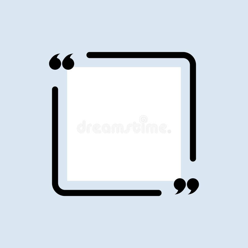 Quote Icon. Square Shape. Quotemark Outline, Speech Marks, Inverted ...