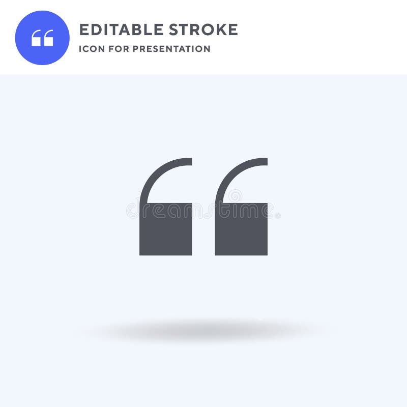 Quote Icon Vector, Filled Flat Sign, Solid Pictogram Isolated on White ...