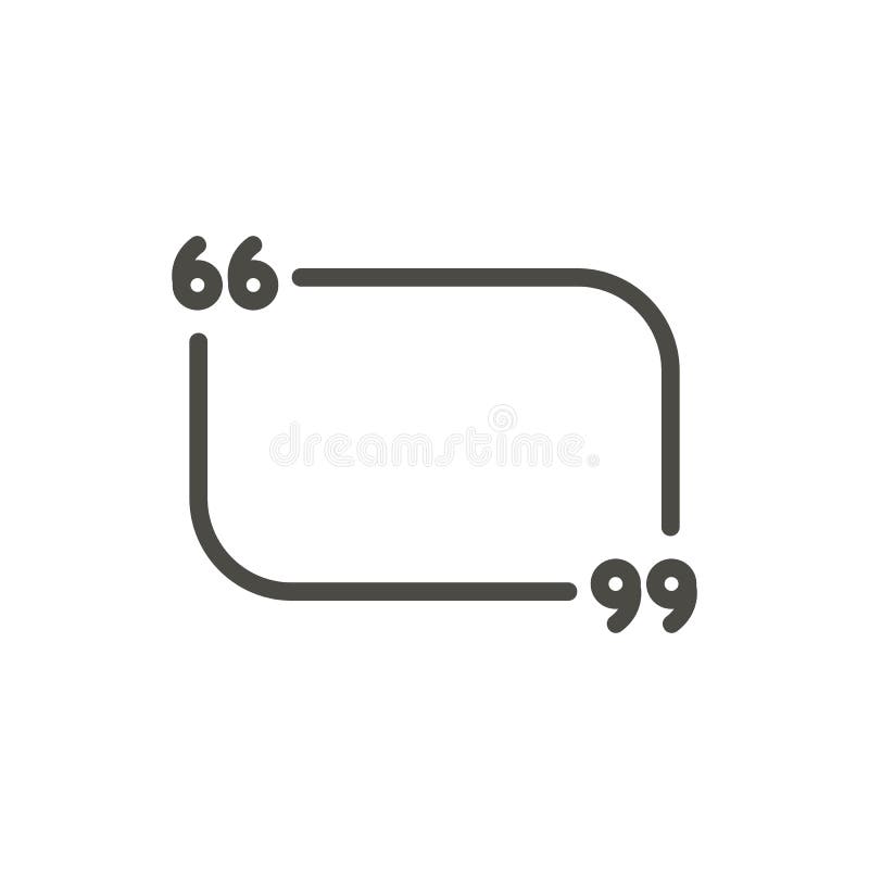 Quote Icon Vector. Line Quotation Symbol Stock Vector - Illustration of ...