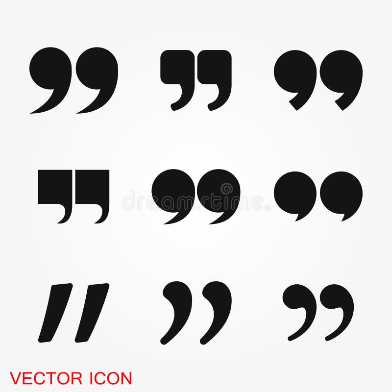 Quote Icon Vector Sign Symbol for Design Stock Vector - Illustration of ...