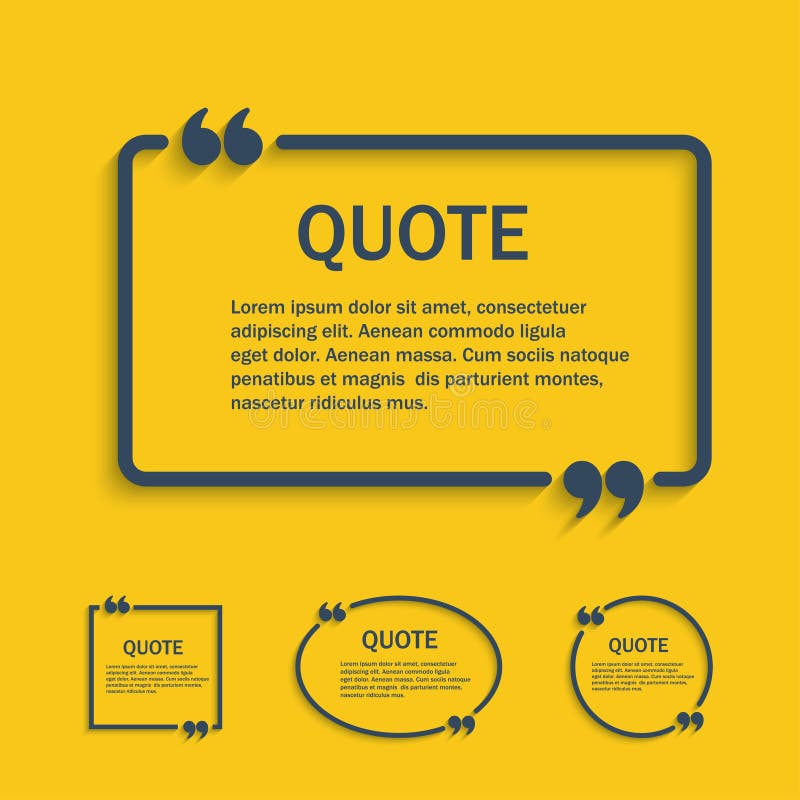 Quote Line Text Box with Commas Set Stock Vector - Illustration of memo ...