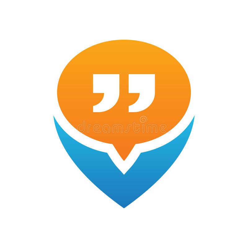 Quote and Location Pin Logo Icon - Vector Stock Vector - Illustration ...