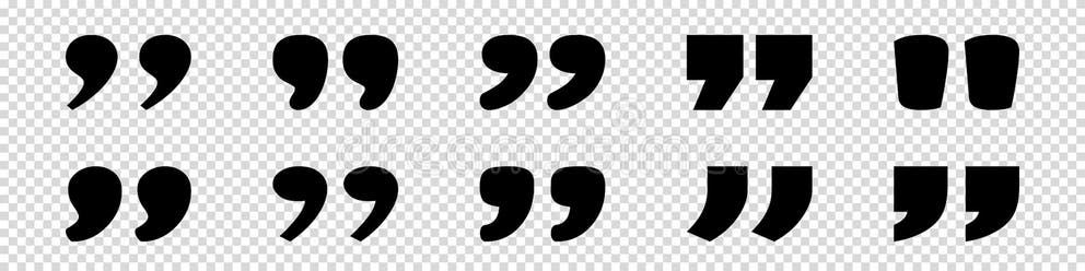 Quote Marks Icon Set - Different Vector Illustrations Isolated on ...