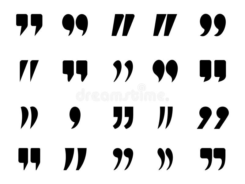 Quote Marks Set of Quote Mark. Quotes Icon Vector Set. Eps 10 Stock ...