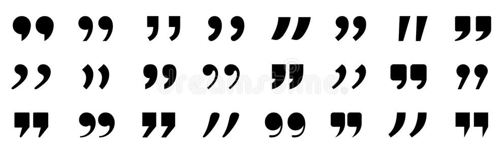 Quote Marks Set, Speech Marks. Quotes Icon Set, Inverted Commas or ...