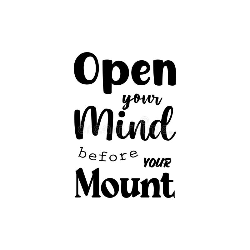 Quote Open Your Mind Design Motivation Lettering Vector Stock Vector ...