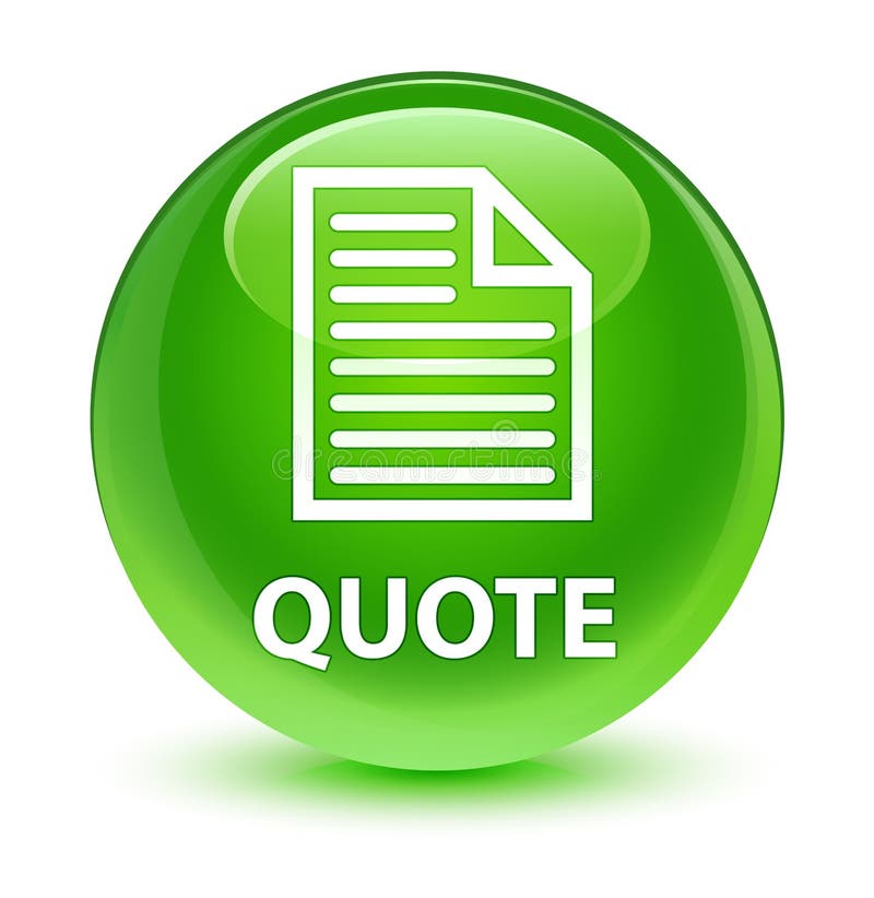 Quote (page Icon) Glassy Green Round Button Stock Illustration ...