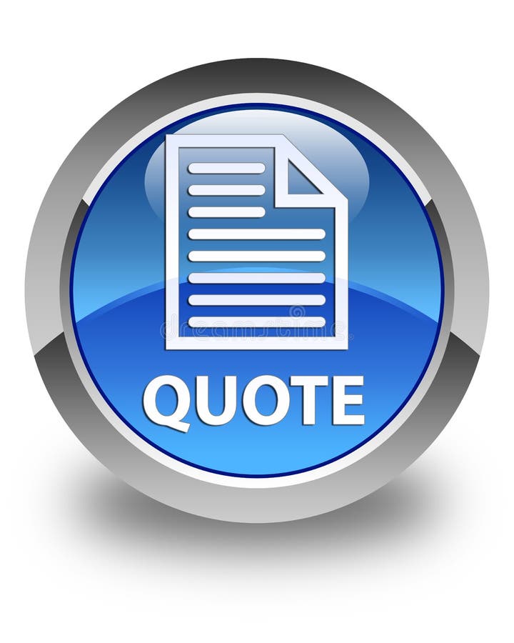 Quote (page Icon) Glossy Blue Round Button Stock Illustration ...