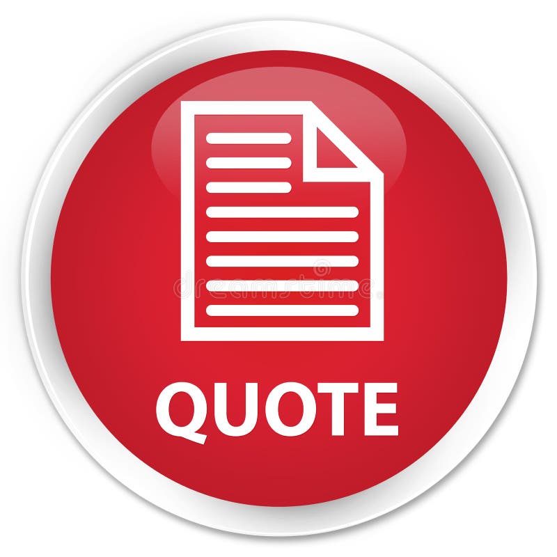 Quote (page Icon) Premium Red Round Button Stock Illustration ...