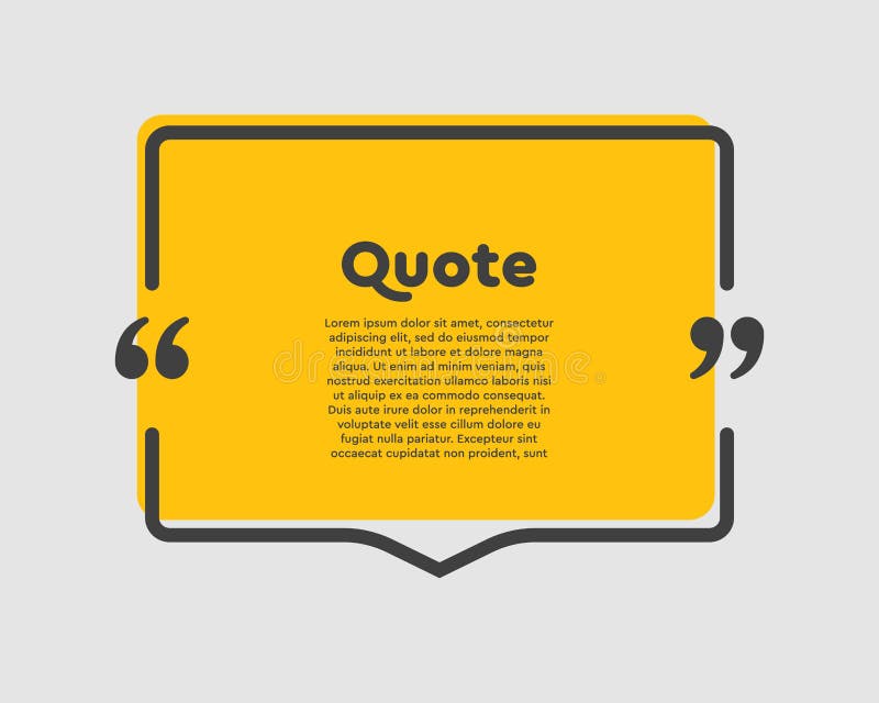 Quote Rectangle Text with Bracket, Vector Banner Stock Vector ...