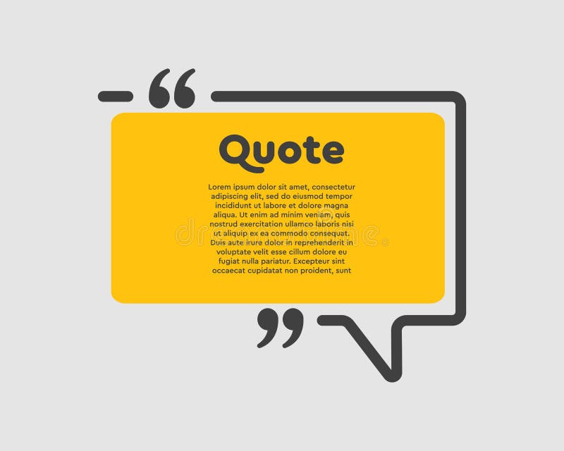 Quote Rectangle Text with Bracket, Vector Banner Stock Vector ...