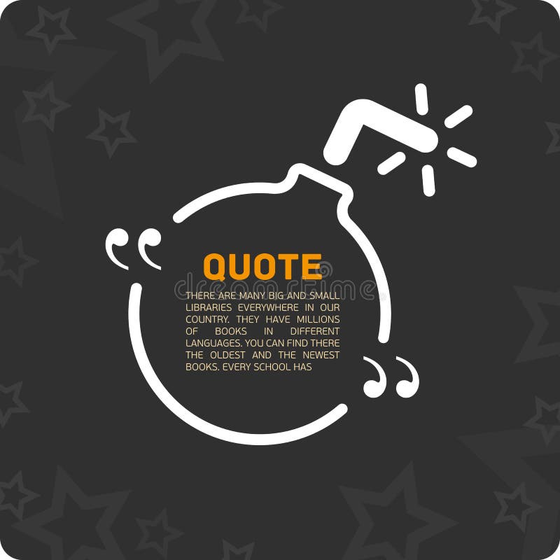 Quote shaped like a bomb. stock vector. Illustration of idea - 67581421