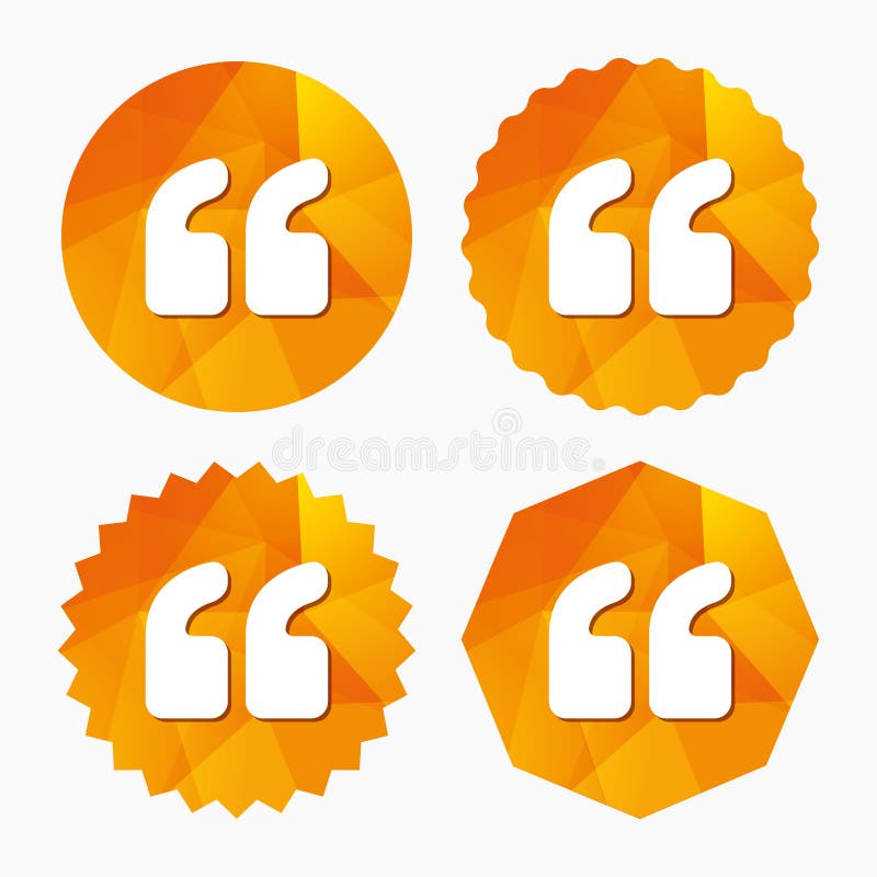 Quote Sign Icon. Quotation Mark Symbol Stock Vector - Illustration of ...
