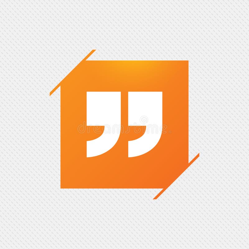 Quote Sign Icon. Quotation Mark Symbol Stock Vector - Illustration of ...