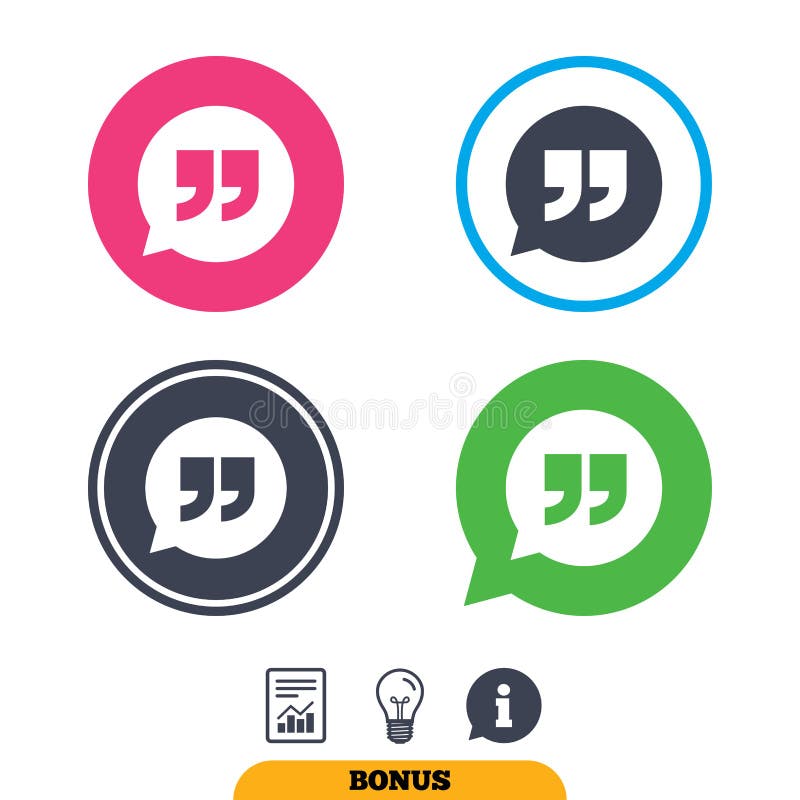 Quote Sign Icon. Quotation Mark Symbol. Stock Vector - Illustration of ...