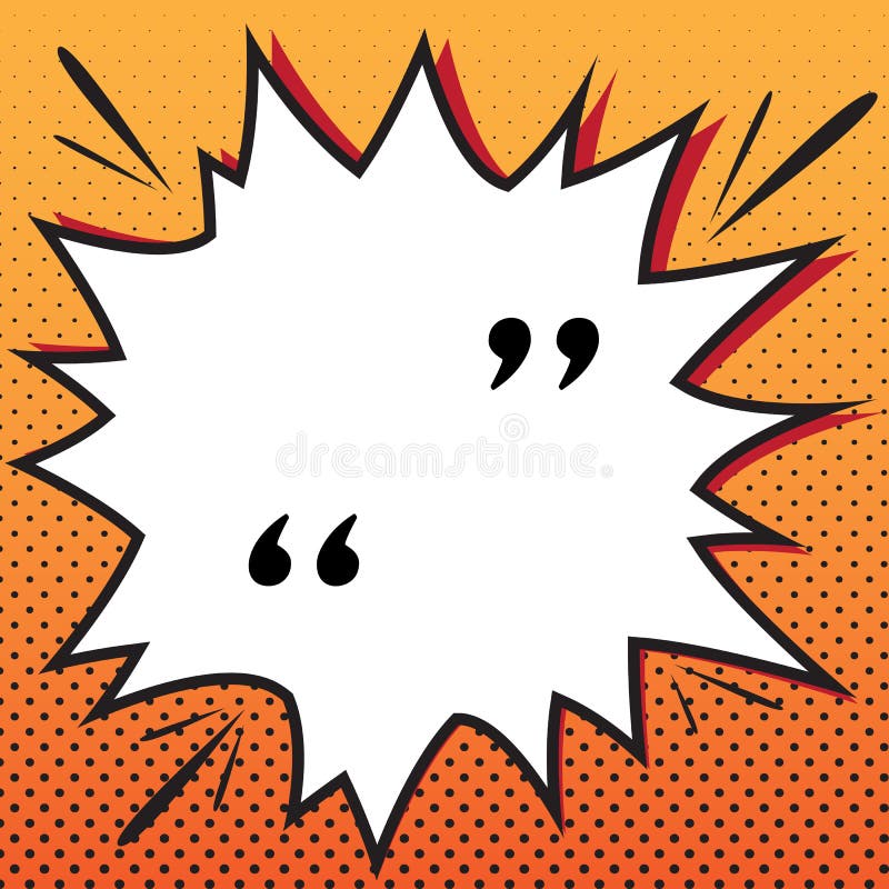 Quotation Mark Symbol. Black Icon on White Popart Splash at Green ...