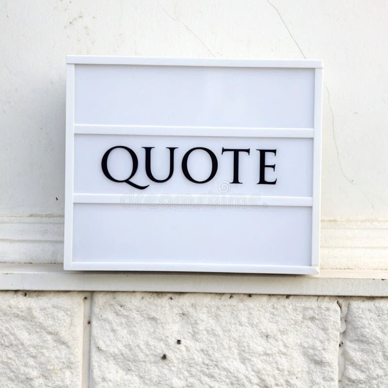 Quote Sign on White Background Stock Illustration - Illustration of ...