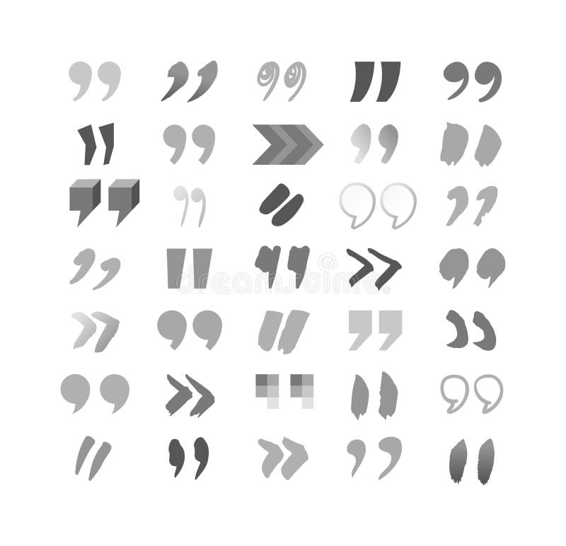 Quote sign vector set. stock vector. Illustration of mark - 74640660