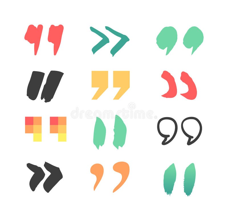 Quote sign vector set. stock vector. Illustration of label - 74641574